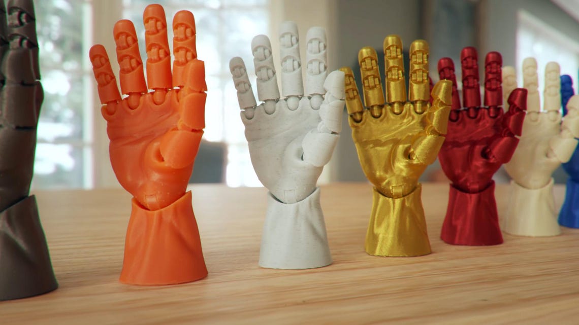 Articulated Hand 3D – STL File for Printing - Etsy