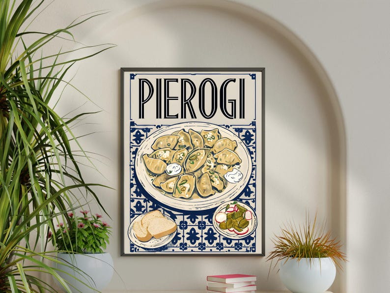 Poster Pierogi Digital Wall Art Polish National Dish Poland Aesthetic ...