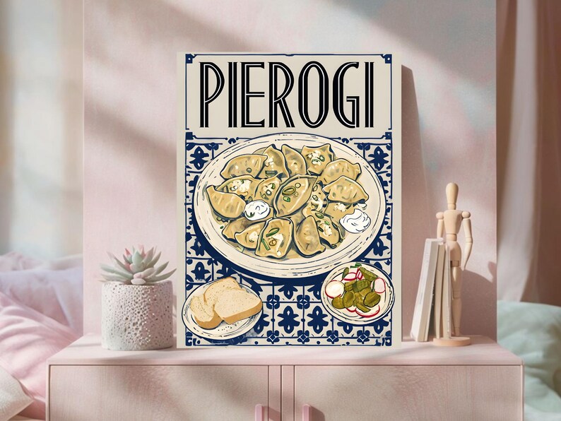 Poster Pierogi Digital Wall Art Polish National Dish Poland Aesthetic ...