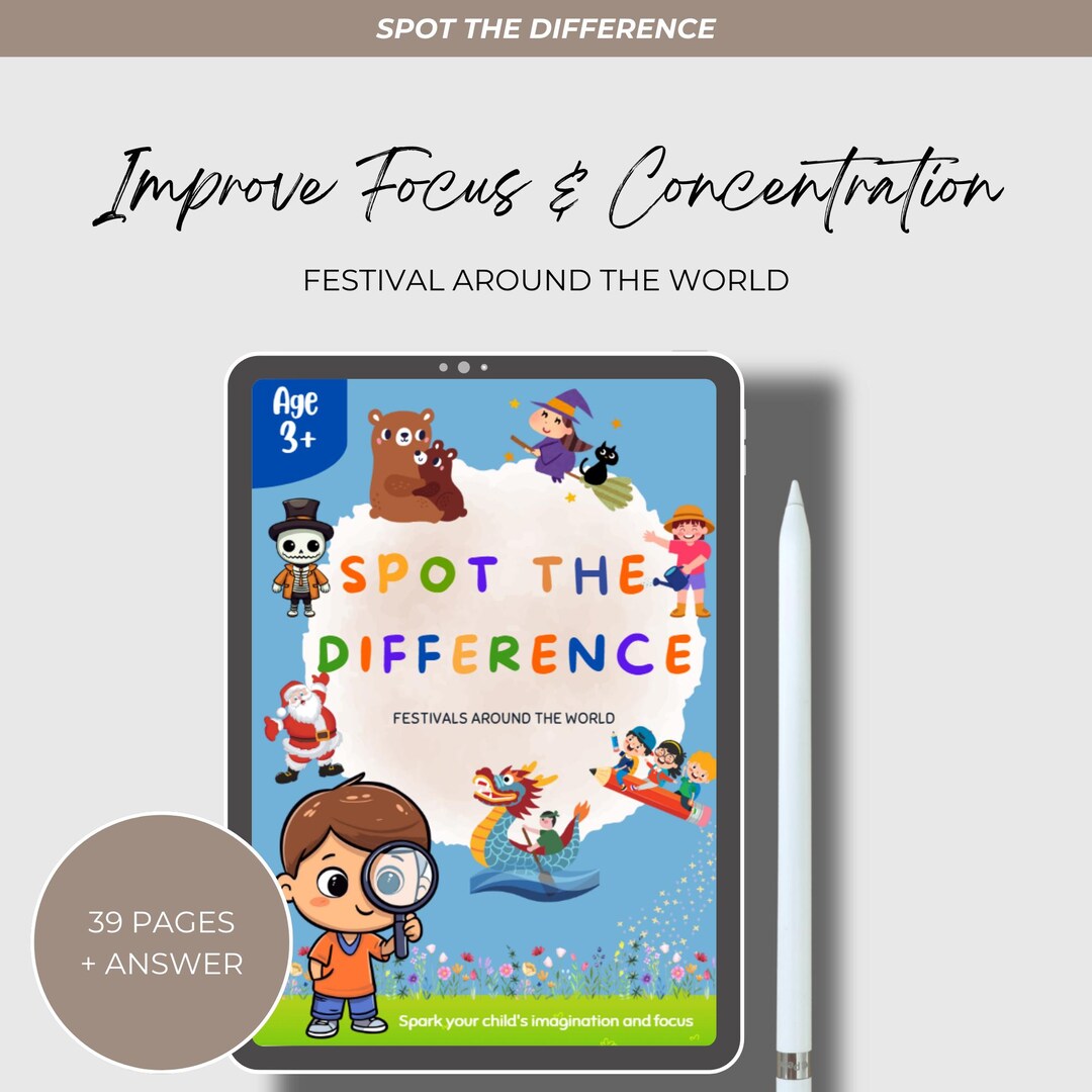 Spot the Difference, Digital Download for Kids, Festivals Around the ...