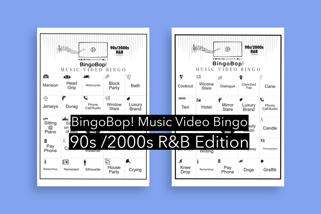 Bingobop! Music Video Bingo - Etsy