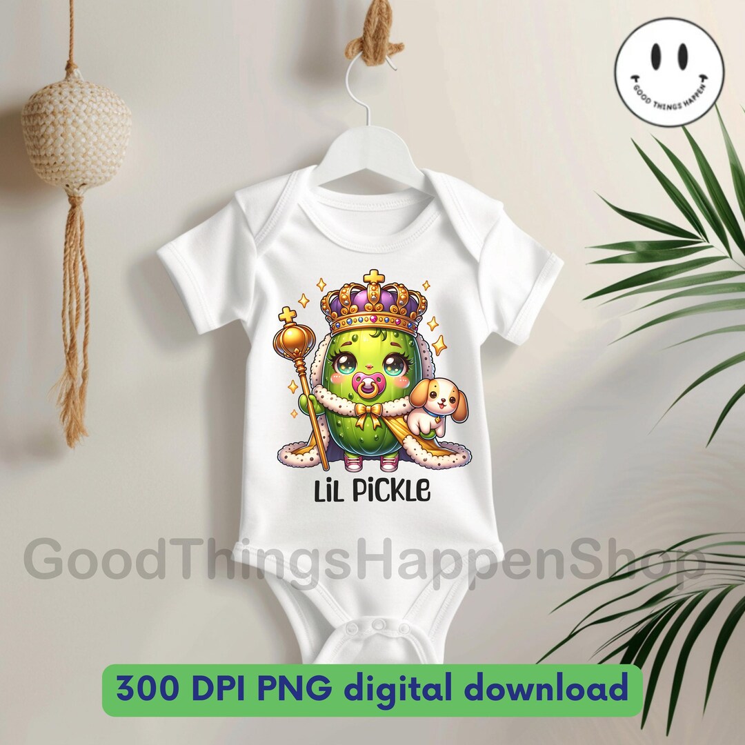 Lil Pickle T-shirt Png, Pickle Png for Toddlers, Cute Pickle Baby Girl ...