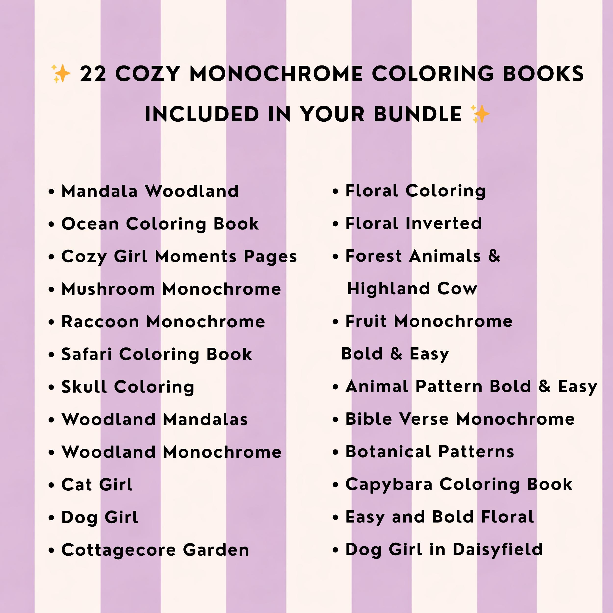 Monochrome Coloring Pages Bundle | One Color Coloring Mega Bundle ...