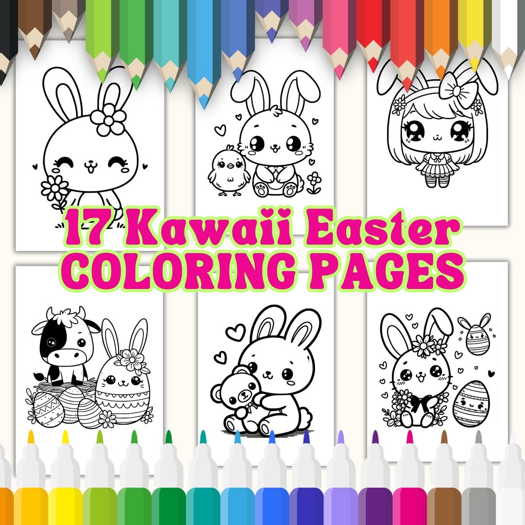 Easter Easy Coloring Pages for Kids, Bold and Easy Easter Coloring Book ...