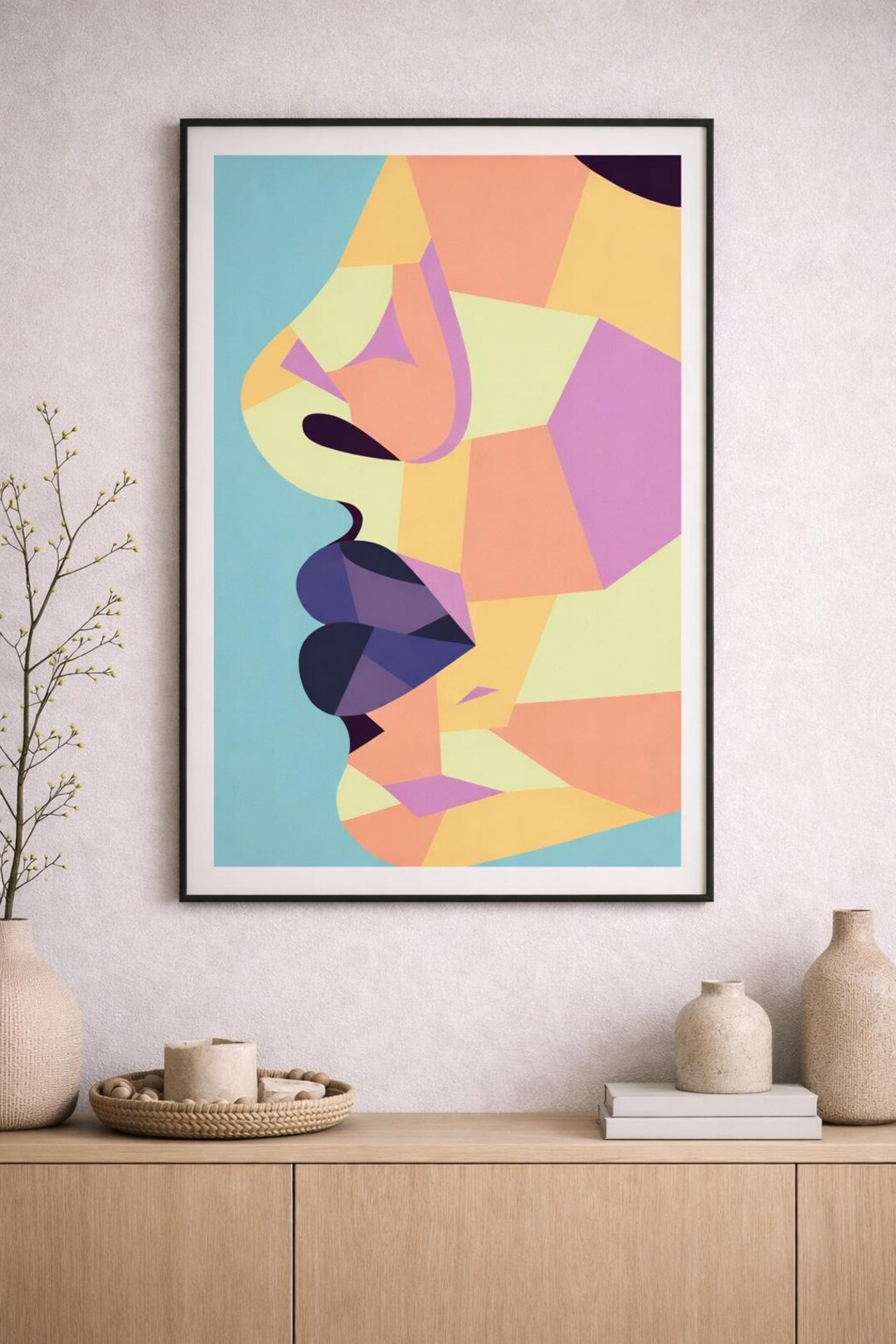 Pastel Muse Poster, Surface Optic, Woman in Half Profile, Pastel Colors ...