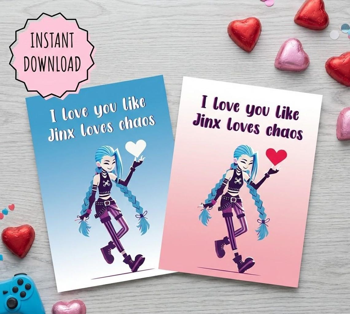 Jinx Love Card: Arcane Inspired Gift (digital Download) - Etsy