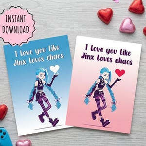 Jinx Love Card: Arcane Inspired Gift (digital Download) - Etsy