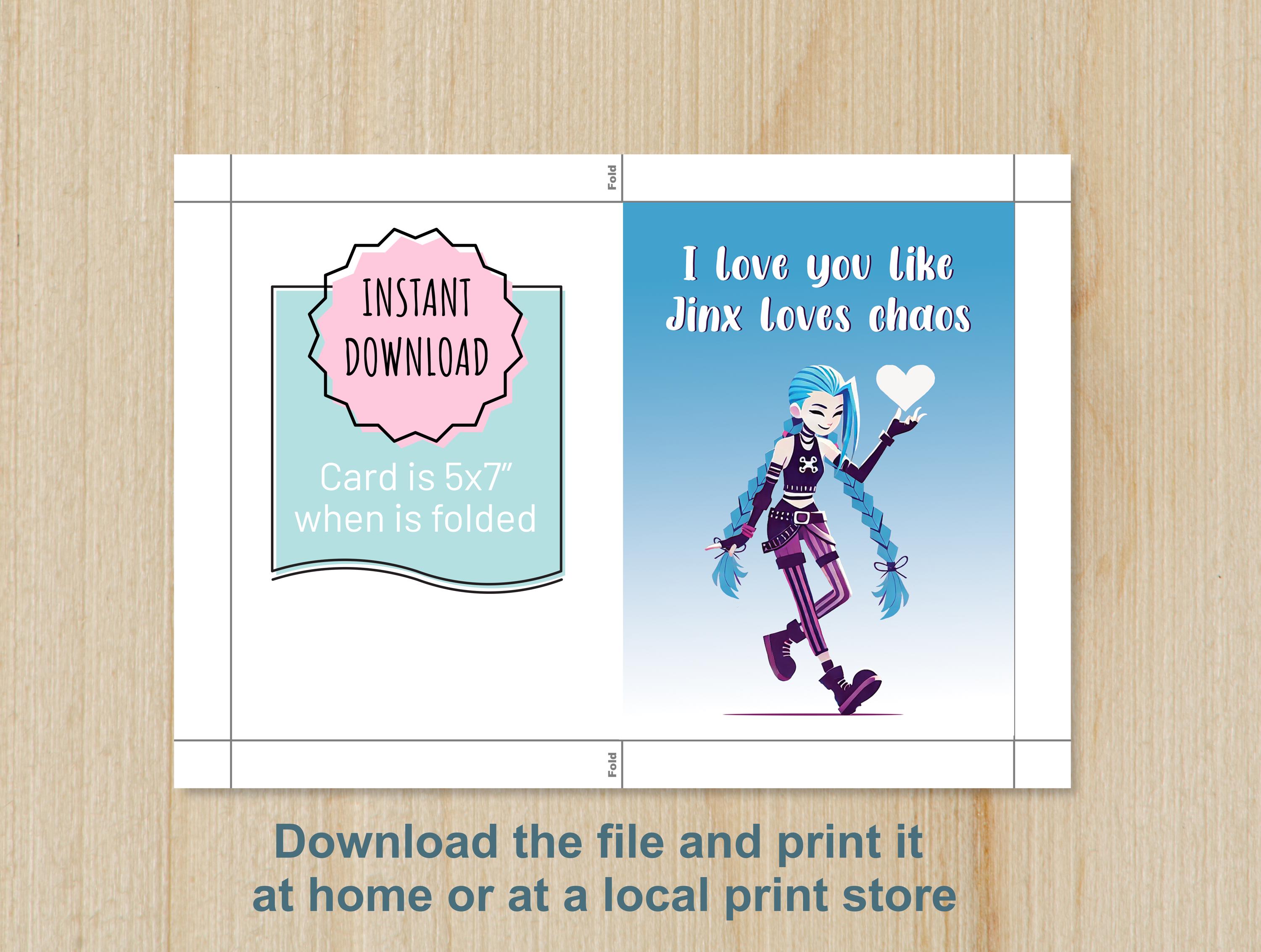 Jinx Love Card: Arcane Inspired Gift (digital Download) - Etsy