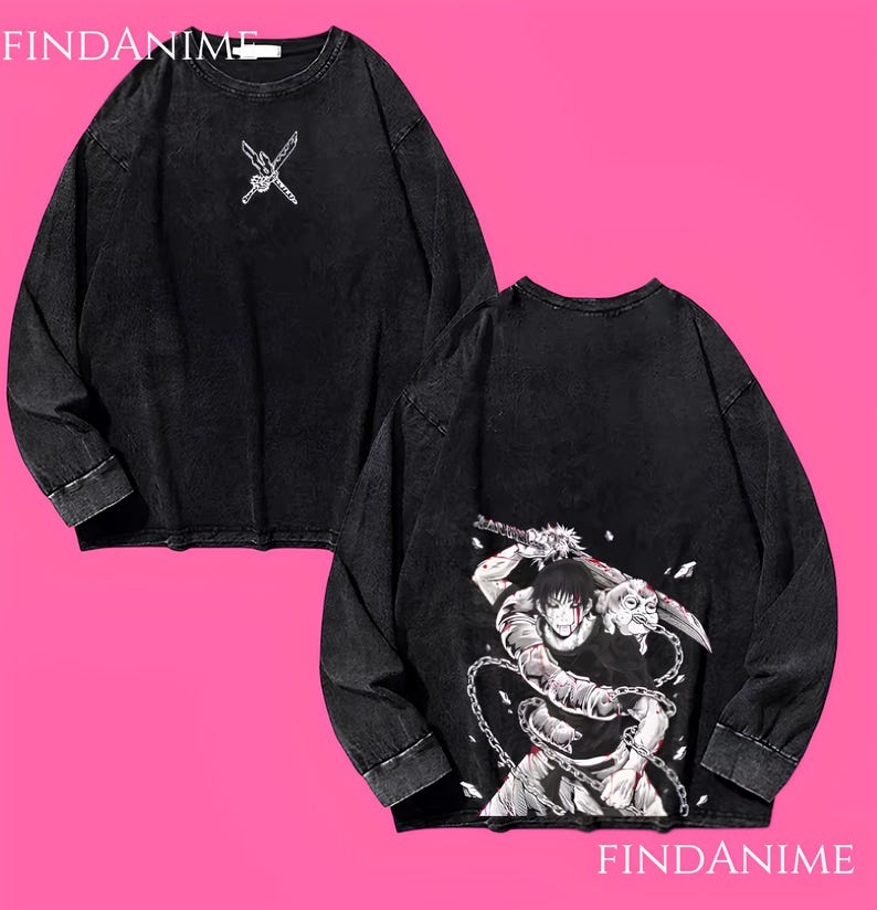Anime JJK Toji Fushiguro Washed Sweatshirt,jujutsu Kaisen Anime ...