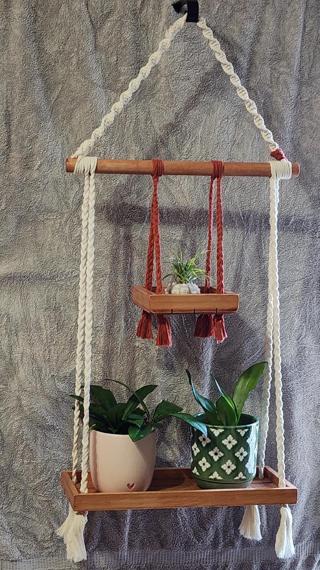 Macrame Hanging Plant Shelf - Etsy