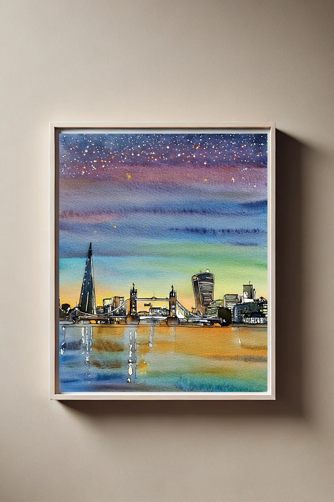 London Wall Art, City Skyline London Travel Print, UK Home Decor ...