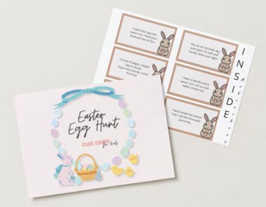 Easter Egg Hunt Clue Cards for Kids | Printable Easter Treasure Hunt ...