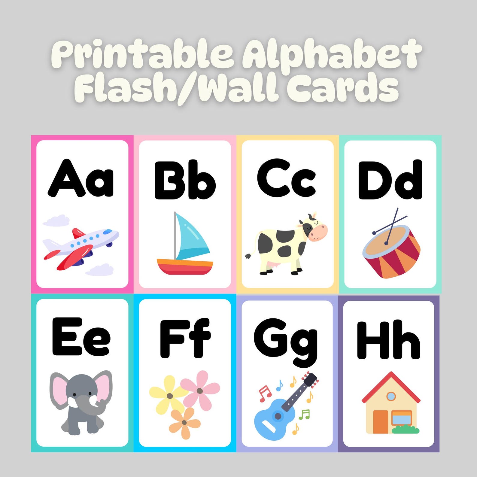 Printable Alphabet Flashcards | Preschool ABC Wall Cards | Classroom ...