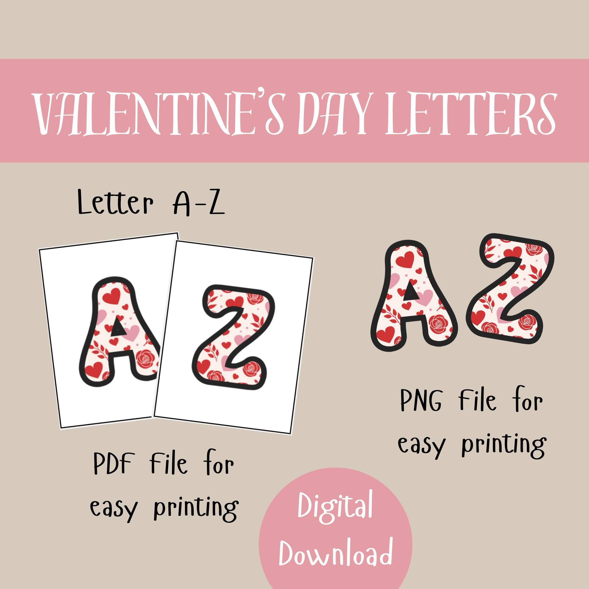 Valentine's Bulletin Board Letters: February Classroom Decor (digital ...