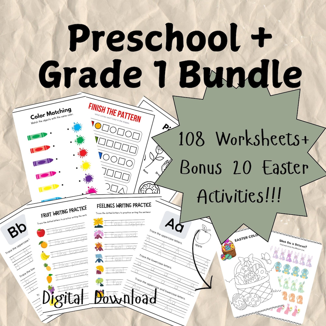 100+ Kindergarten and Grade 1 Worksheets, Math Worksheets, Tracing ...