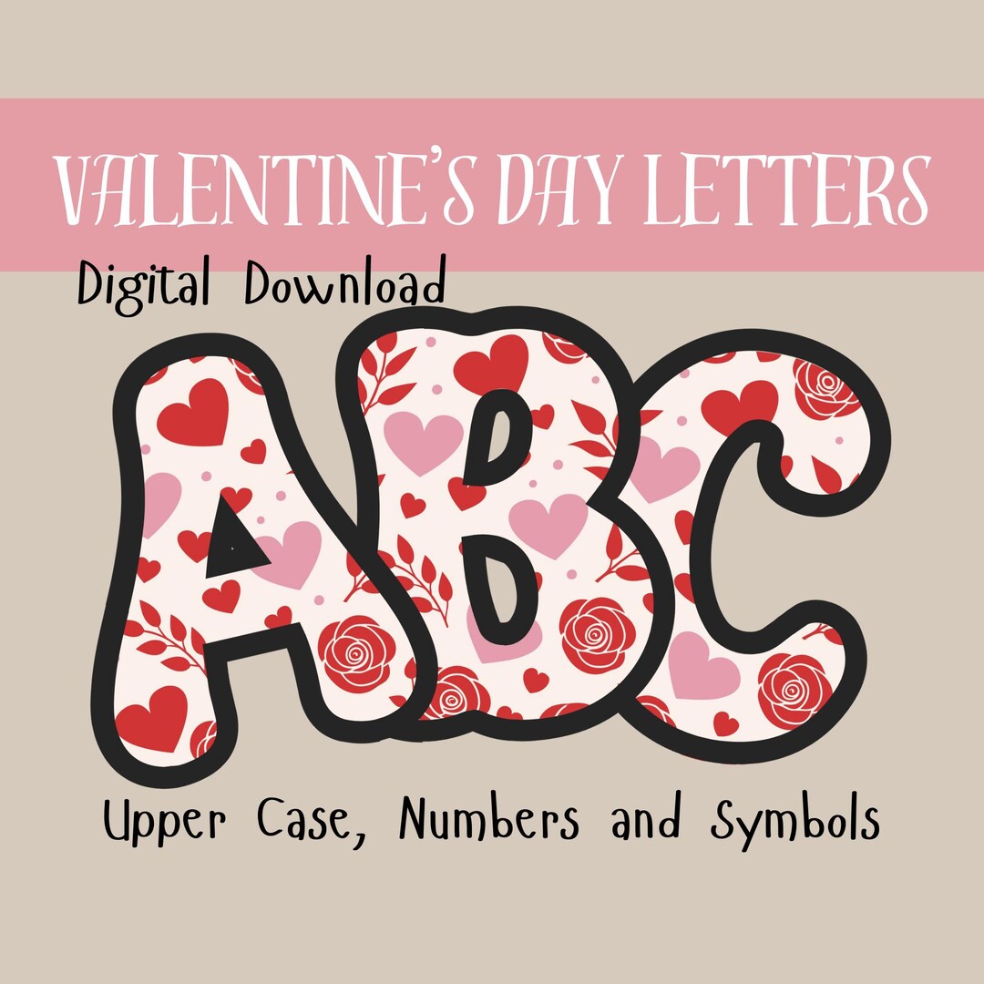 Valentine's Bulletin Board Letters: February Classroom Decor (digital ...
