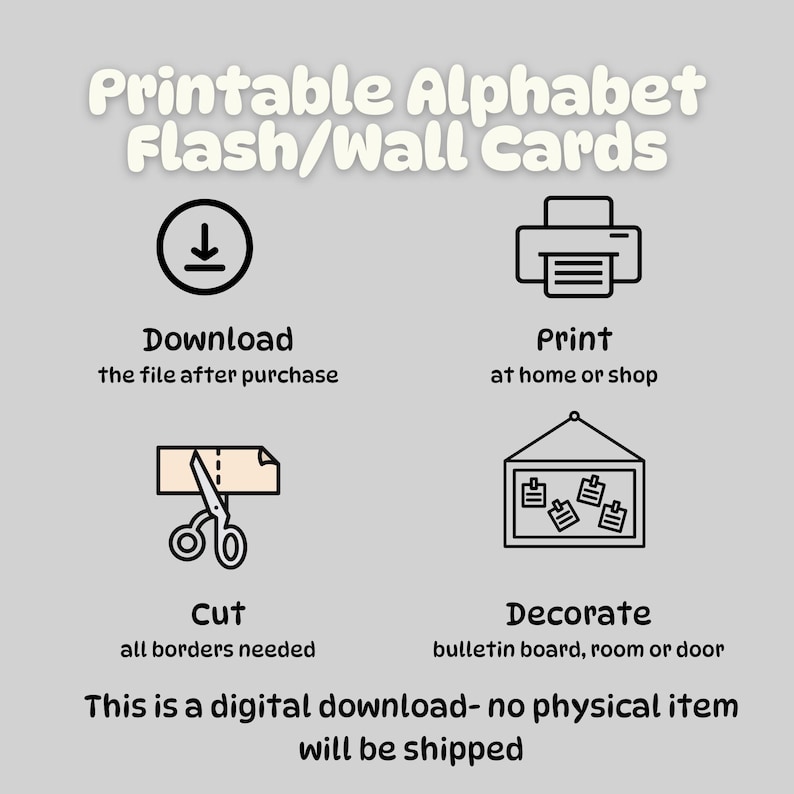 Printable Alphabet Flashcards | Preschool ABC Wall Cards | Classroom ...