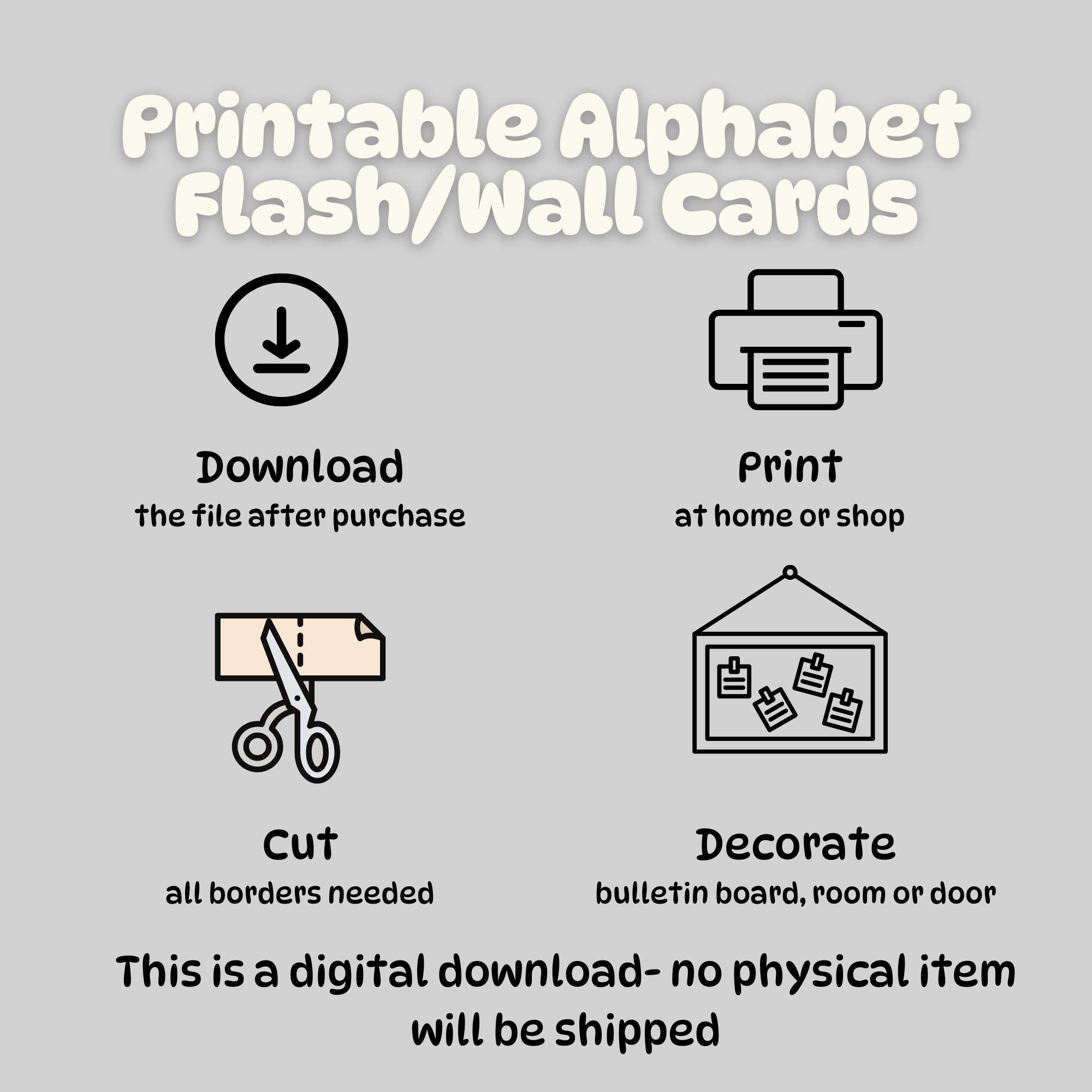 Printable Alphabet Flashcards | Preschool ABC Wall Cards | Classroom ...