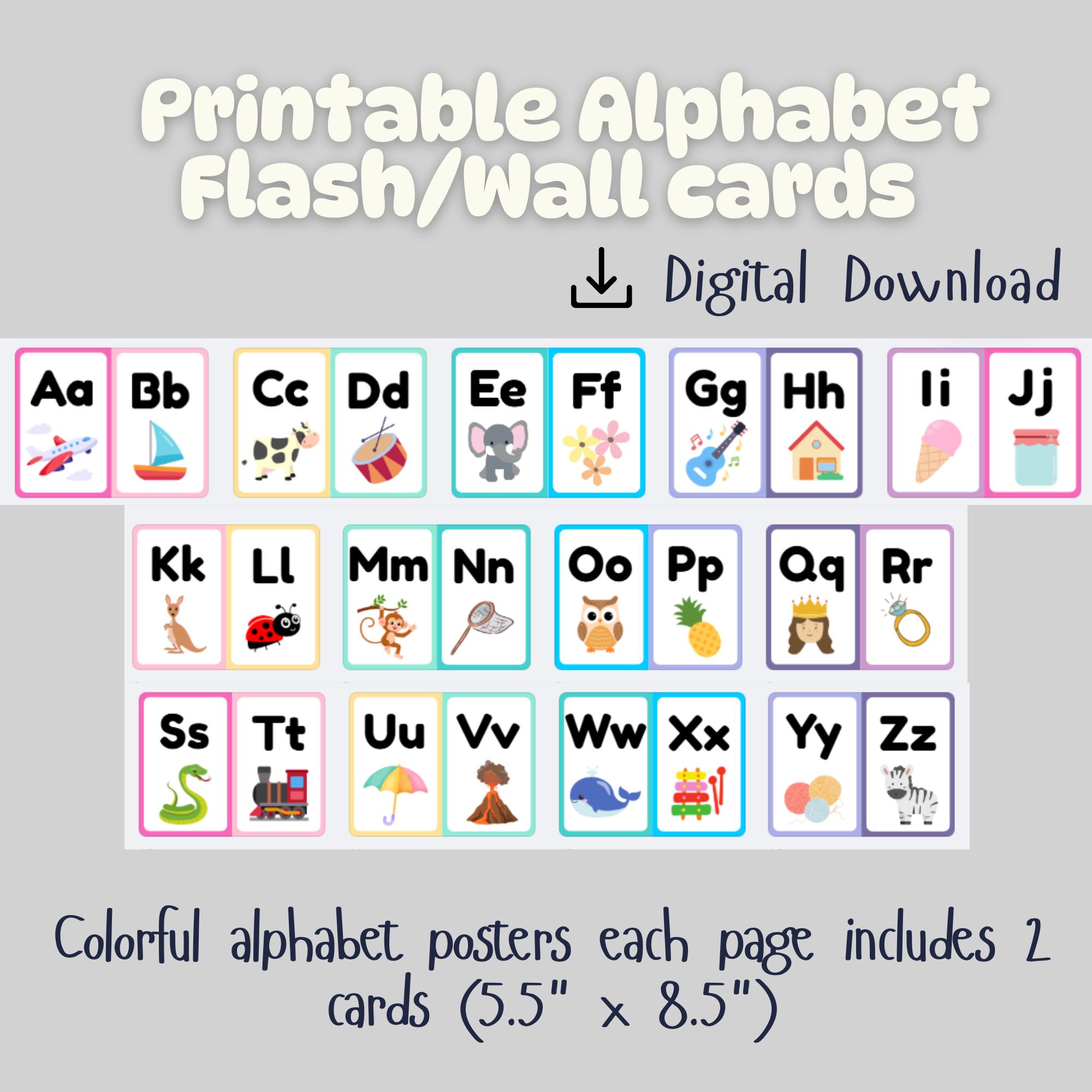 Printable Alphabet Flashcards | Preschool ABC Wall Cards | Classroom ...