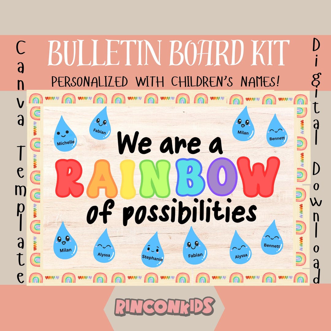 Rainbow Bulletin Board Kit, We Are a Rainbow of Possibilities Bulletin ...