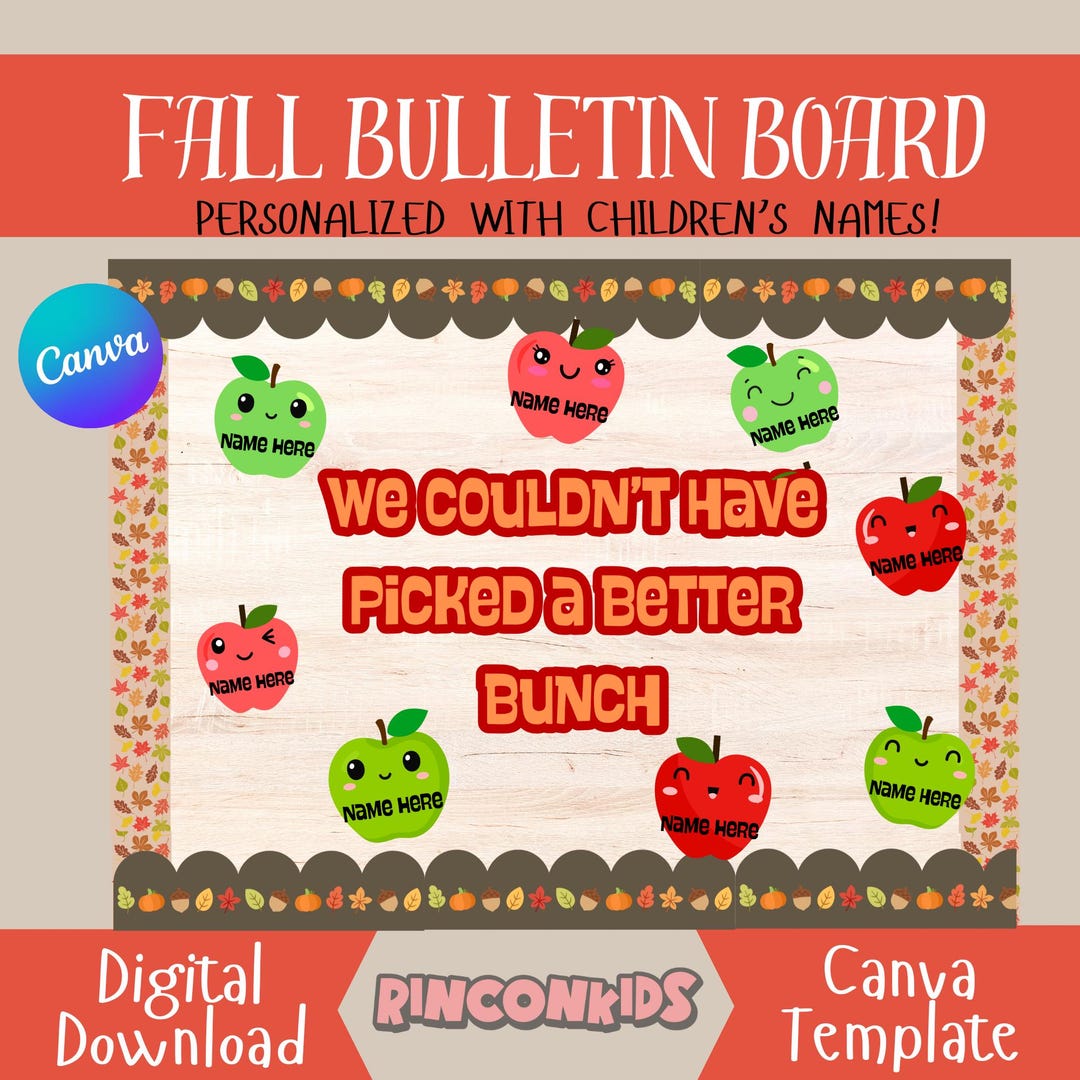 Fall Apple Bulletin Board Kit: Editable Classroom Decor (digital ...