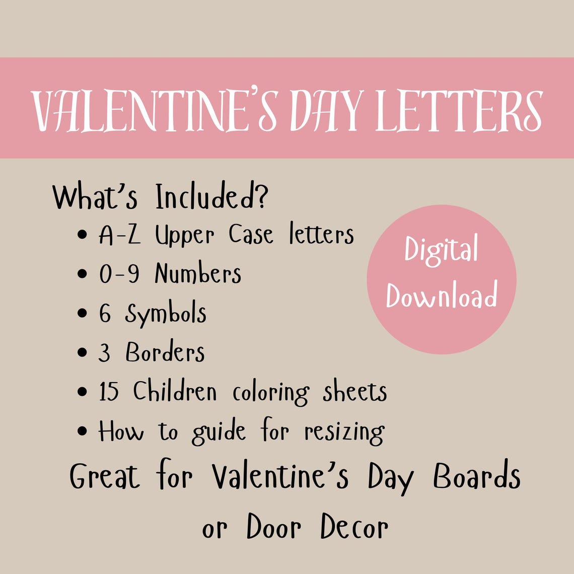 Valentine's Bulletin Board Letters: February Classroom Decor (digital ...