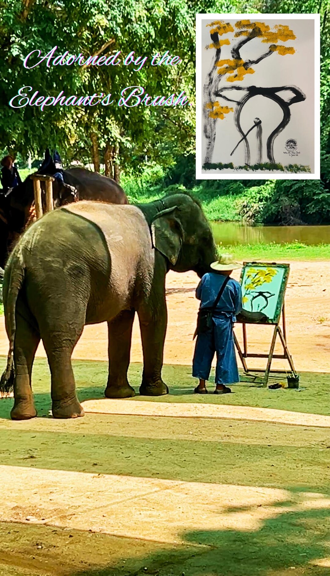 Elephant Trunk Painting – Original Thai Artwork by Elephant Artist ...