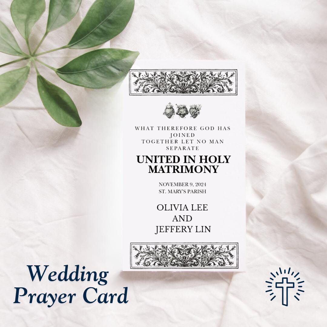 Catholic Wedding Prayer Card | Holy Matrimony Printable | Instant ...
