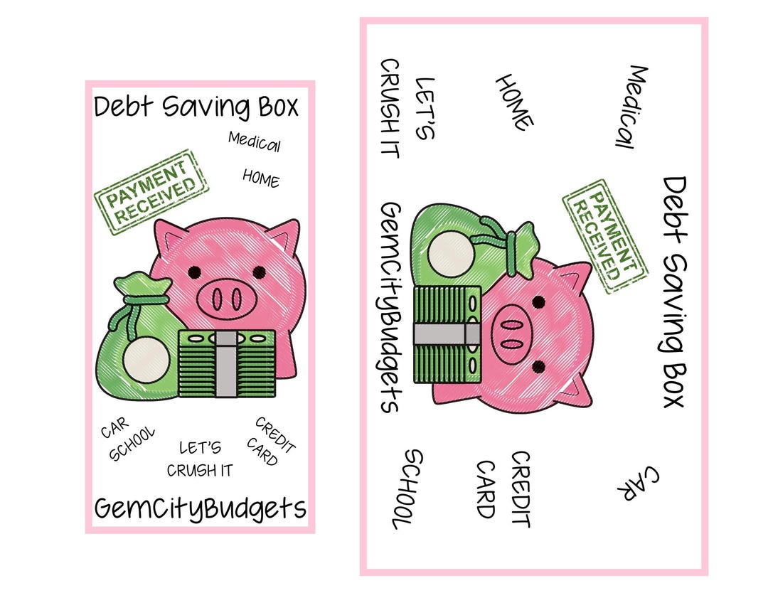 Debt Saving Box Challenge| 6 Sections | 29 Game Cards | IOU | A5 & A6 ...