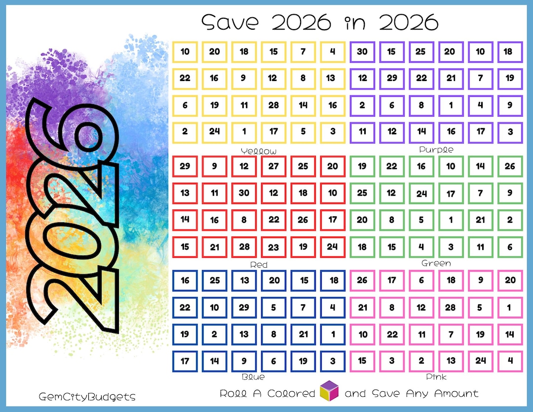 Save 2026 in 2026| Saving Printable | Low Challenge | A Year of Savings ...