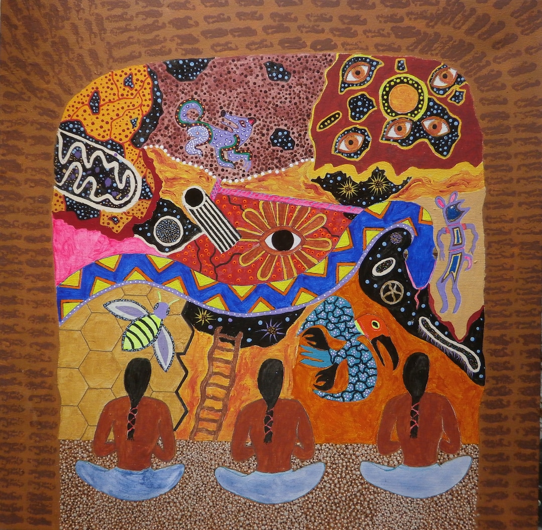 Original Painting in the Kiva Acrylics on Stretched Canvas Free ...