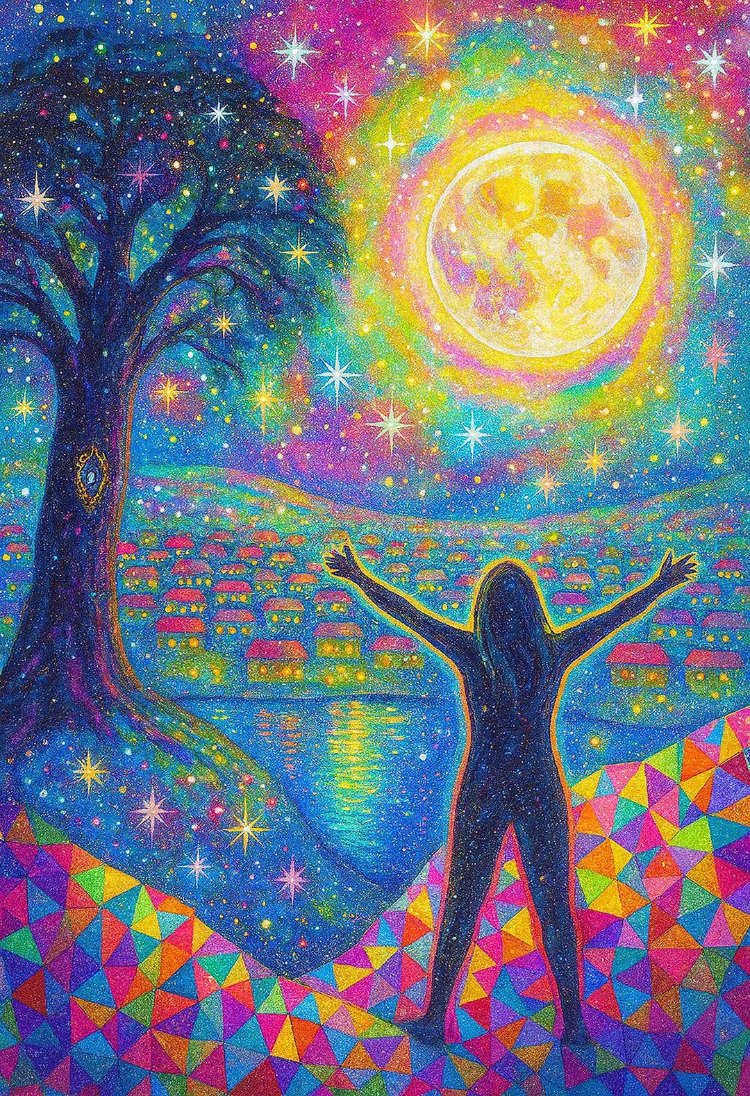 Mandy Sue and the Magic Moon - Whimsical Art Print - 13 X 19 - Etsy