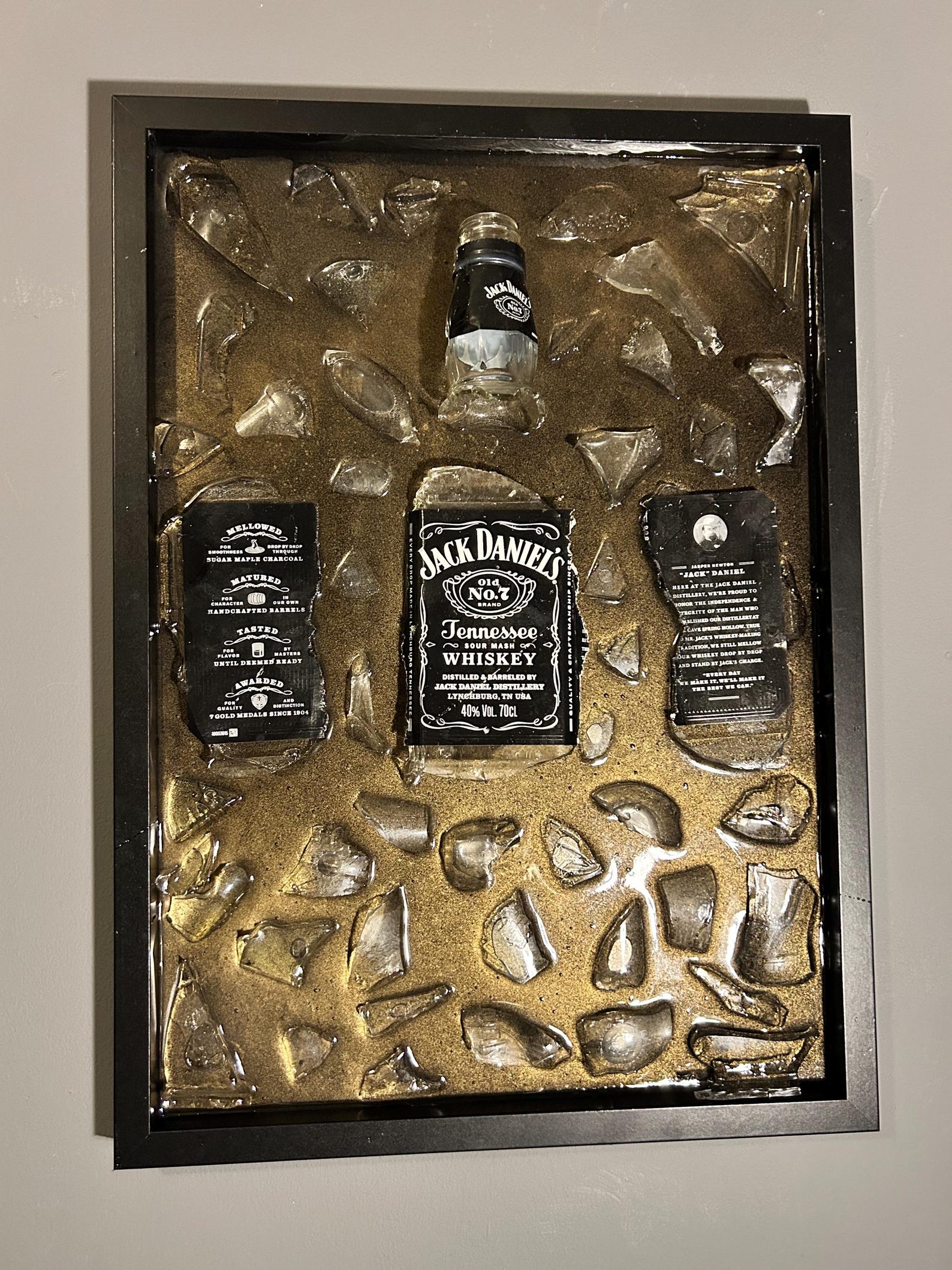 Jack Daniels Smashed Bottle Art - Etsy UK