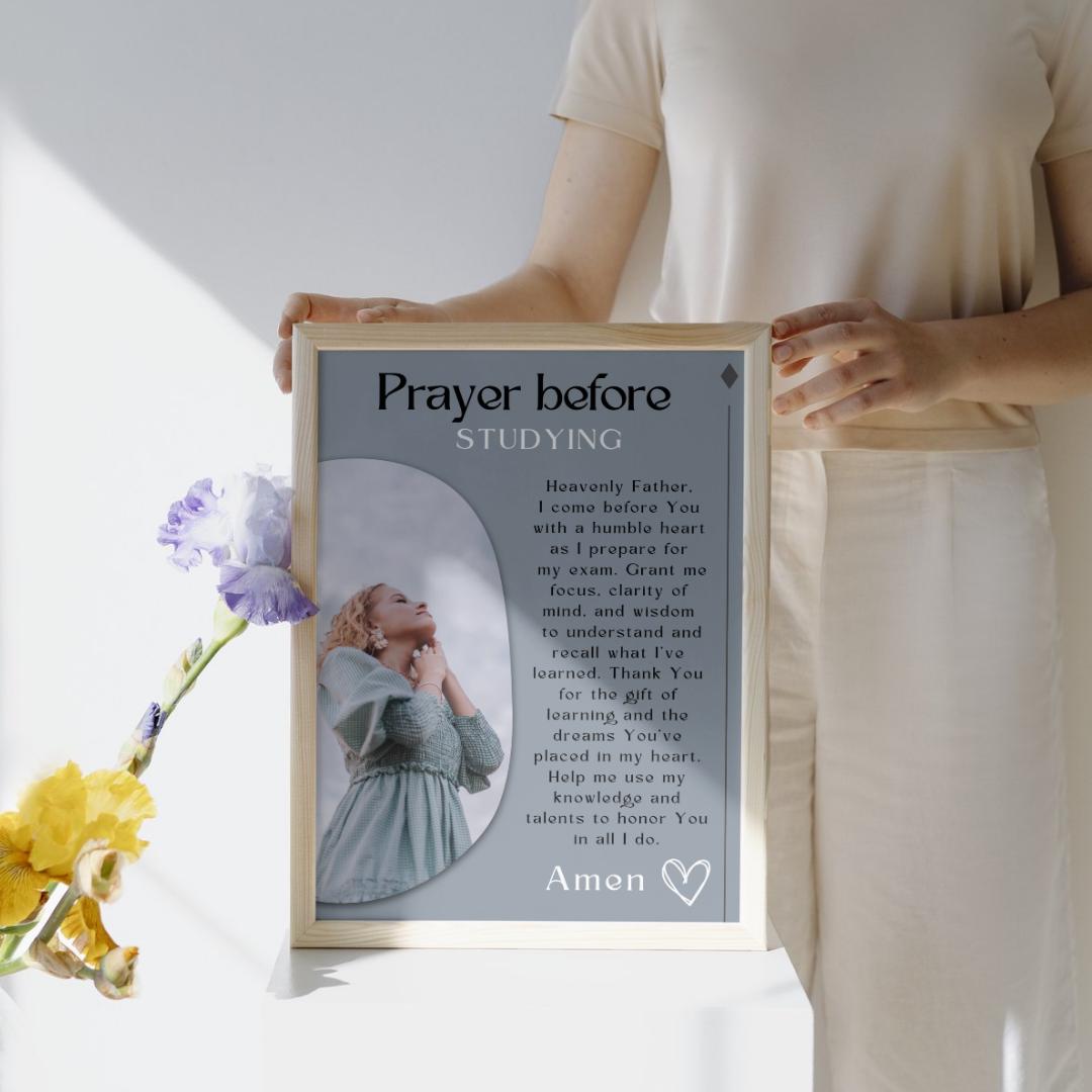 Prayer | Prayer Before Studying | Digital Download | Christian Motivational Poster - Etsy