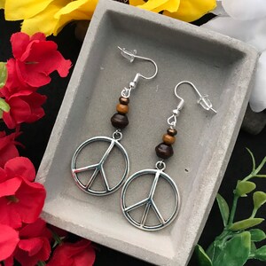Peace Sign Earrings - Etsy