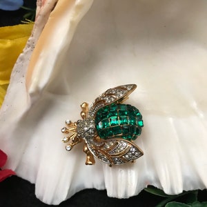Vintage Rhinestone Bee Alive Brooch Pendant - Etsy
