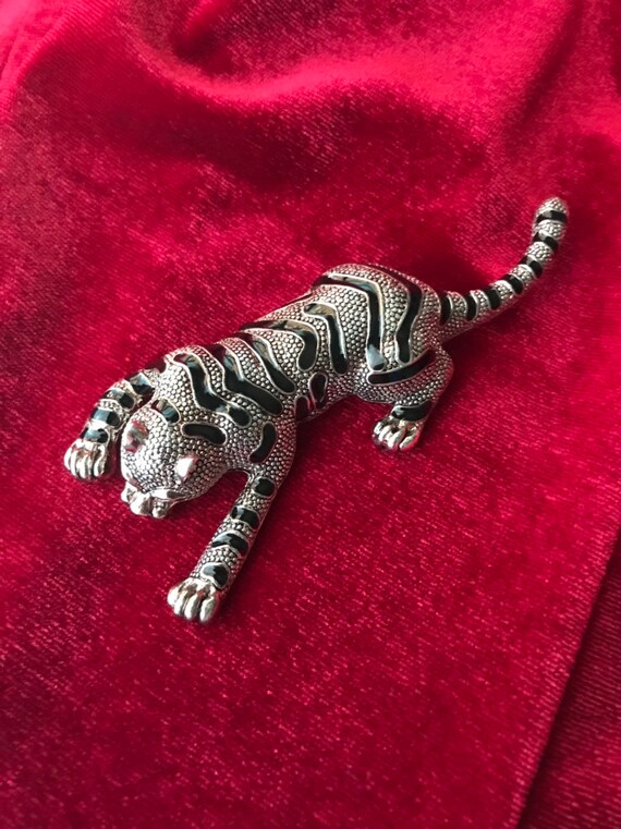Vintage Leopard Brooch Pin - Gem