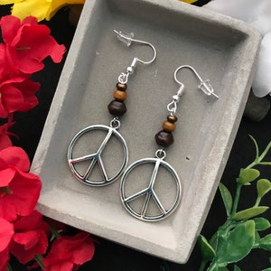 Peace Sign Earrings - Etsy