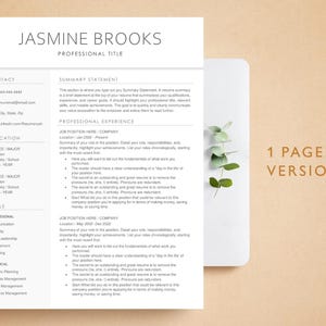 Resume Template | CV Template | Professional Resume Template for Word ...