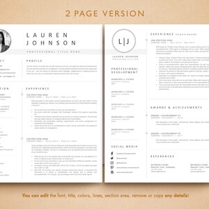 Professional Resume Template for Word, Pages | 1, 2, 3 Pages | CV ...
