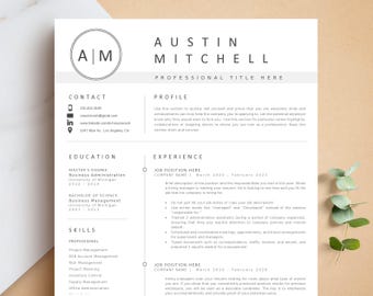 Professional Resume Template for Word, Pages | 1, 2, 3 Pages | CV ...