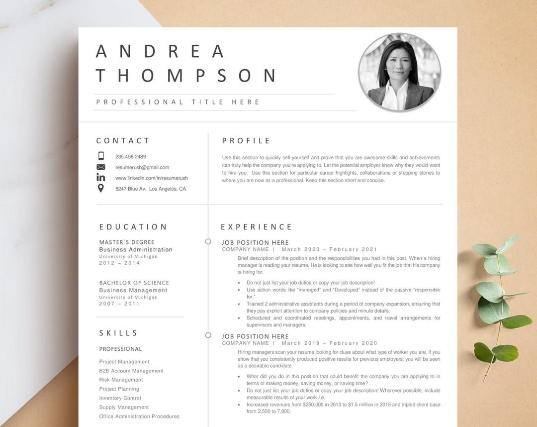 Resume Template Word, Apple Pages Resume, Professional Resume, CV ...