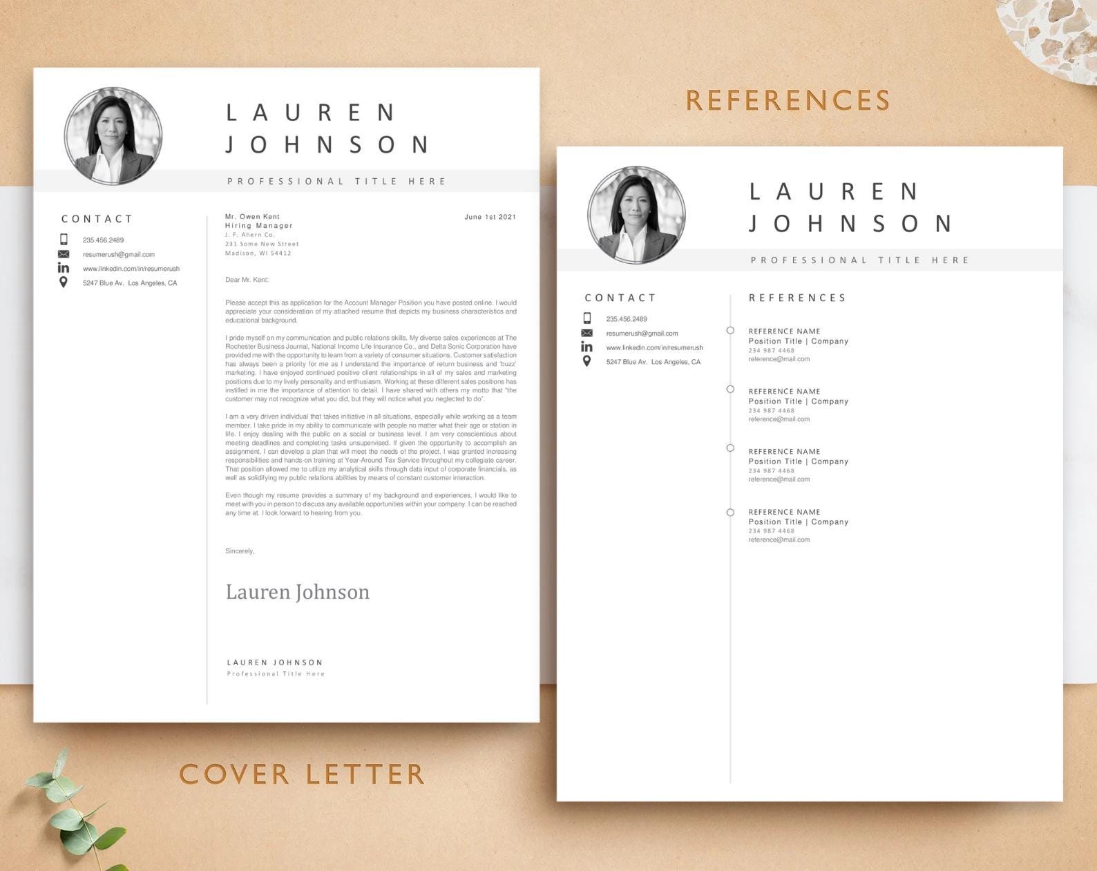 Professional Resume Template for Word, Pages | 1, 2, 3 Pages | CV ...