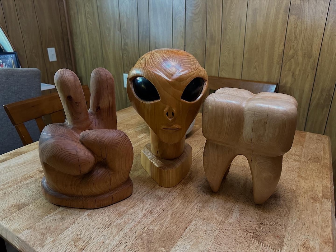 Cypress Alien Carving - Etsy