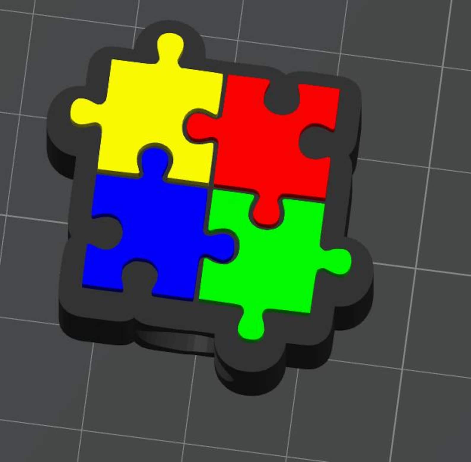Autism Puzzle Straw Topper STL File, 3D Print Straw Topper Digital ...