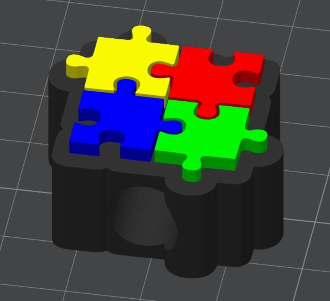 Autism Puzzle Straw Topper STL File, 3D Print Straw Topper Digital ...