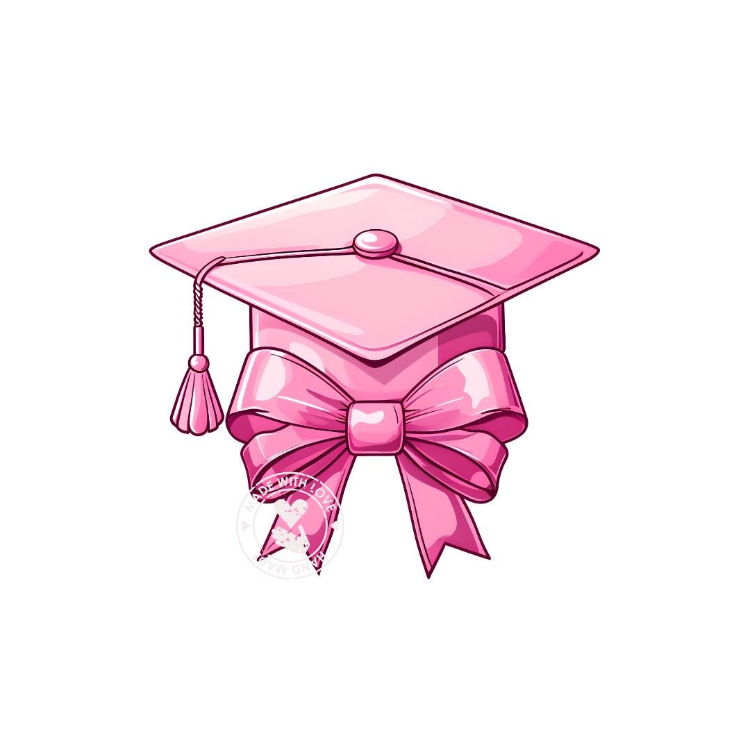 Pink Coquette Bow, Trendy Bow, Graduation Cap, Sublimation - Etsy