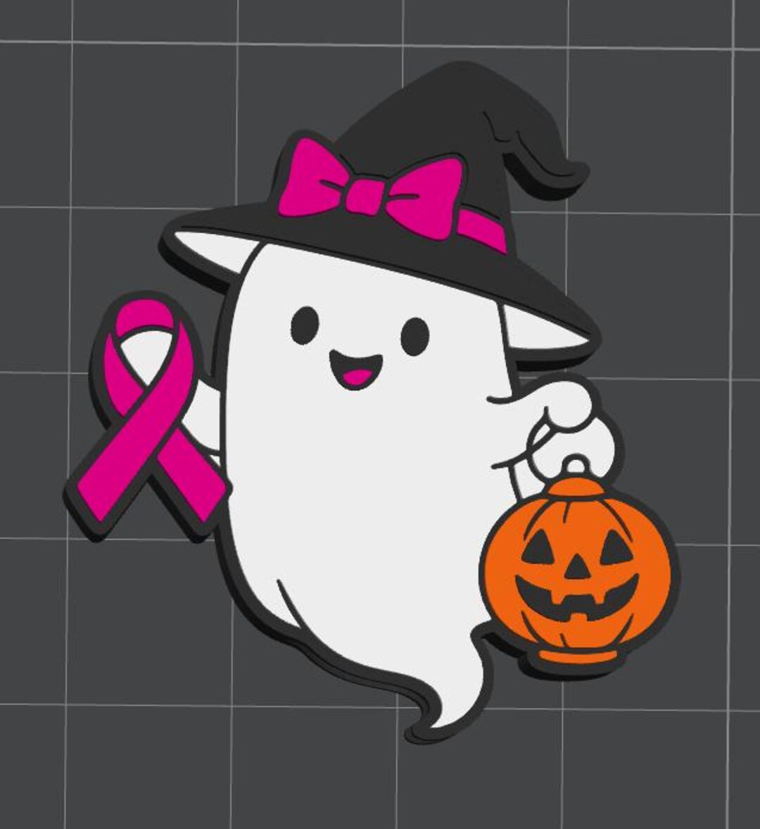 Cancer Ghost Straw Topper STL File, 3D Print Straw Topper Digital ...