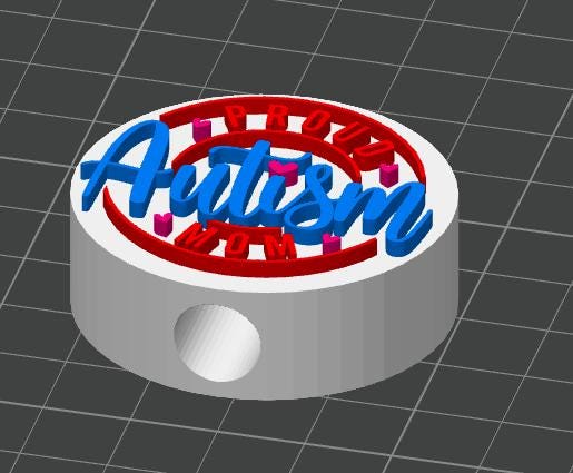 Autism Mom Straw Topper STL File, 3D Print Straw Topper Digital ...