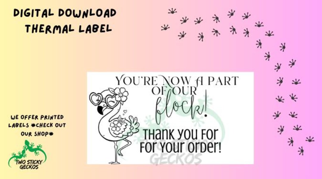 Flamingo Flock Labels | Packaging Label for Small Business | Thermal ...